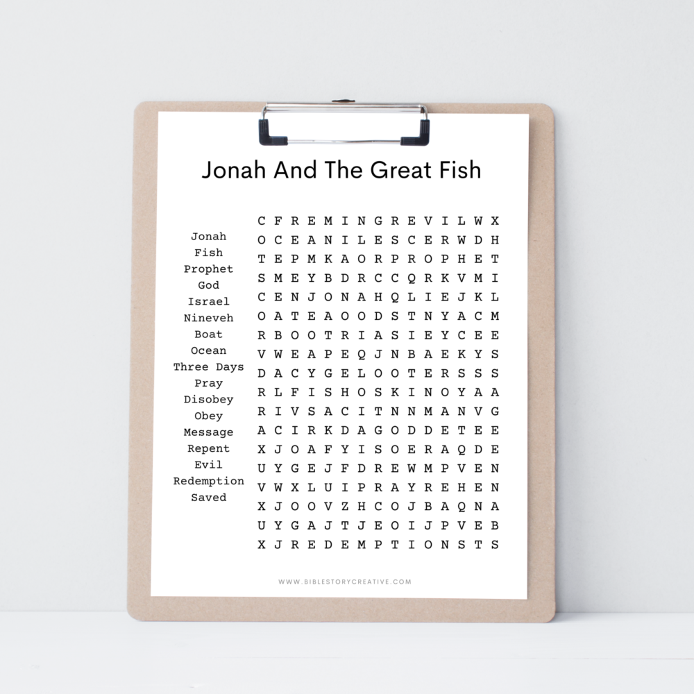 Printable Word Search - Bible Story Creative