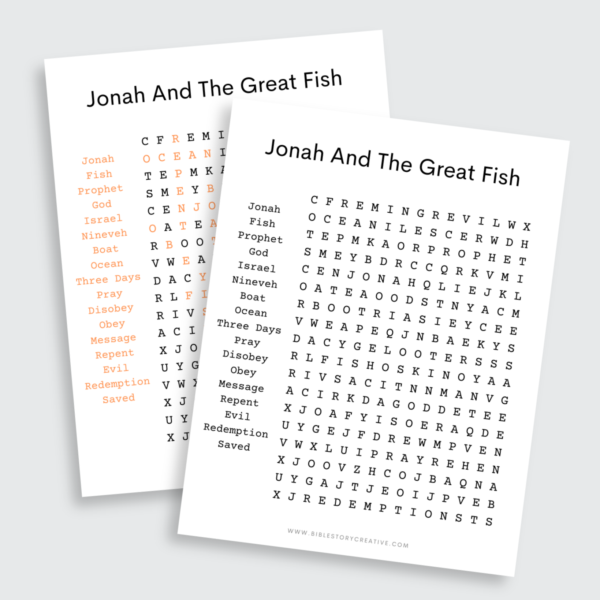Printable Word Search - Bible Story Creative